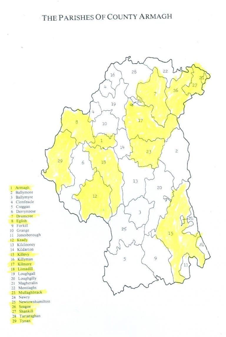 IRELAND MAP: Co Armagh Parishes | Gillespie Family History Library ...