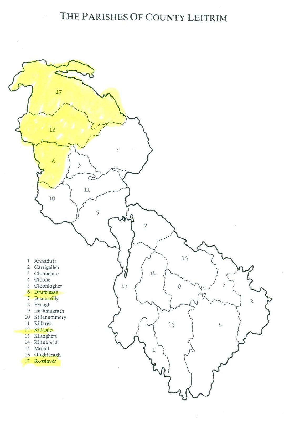 IRELAND MAP: Co Leitrim | Gillespie Family History Library ...