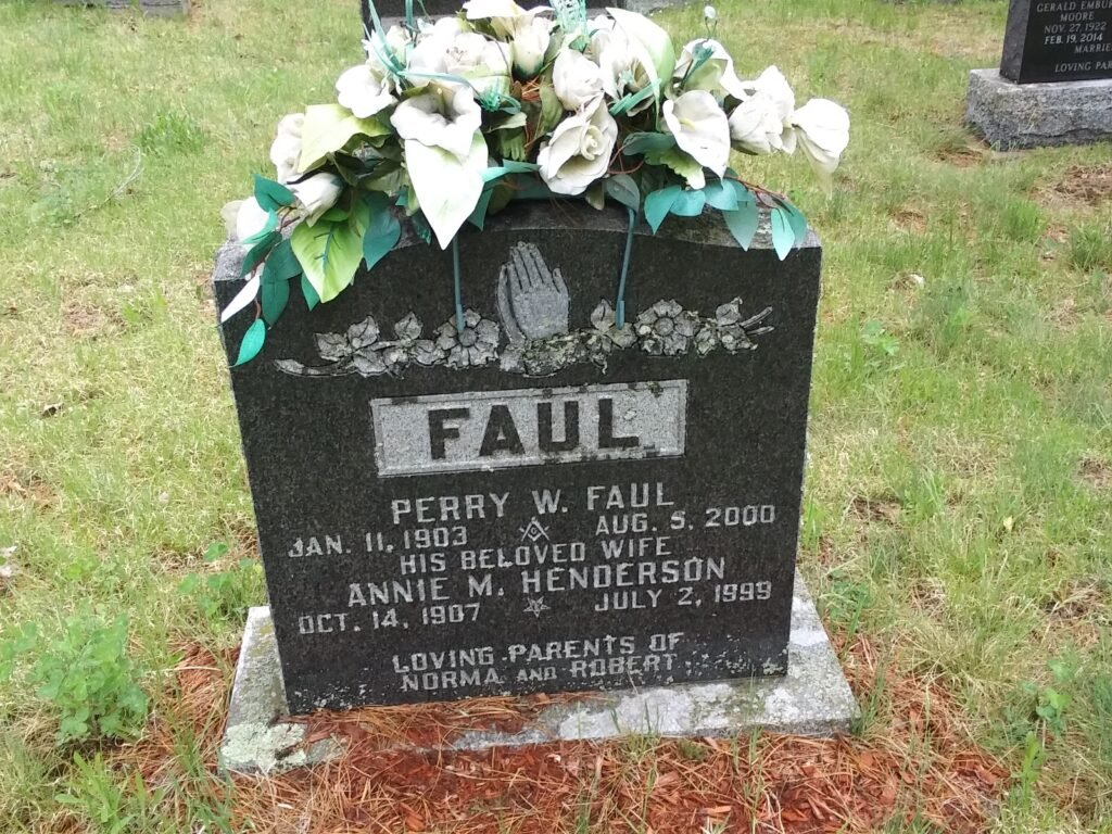 Tombstone: Perry & Annie Faul, The Ridge, RR Coe Hill, Ontario ...