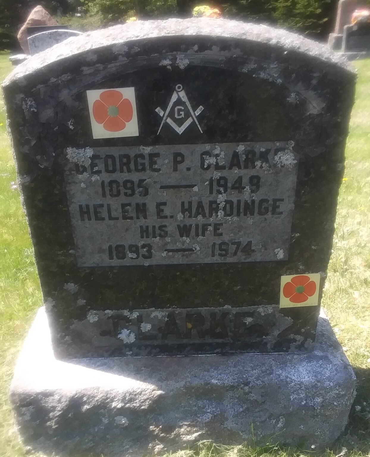 Tombstone: George Clark & Helen Hardinge, St Michael's Cemetery, Coe ...