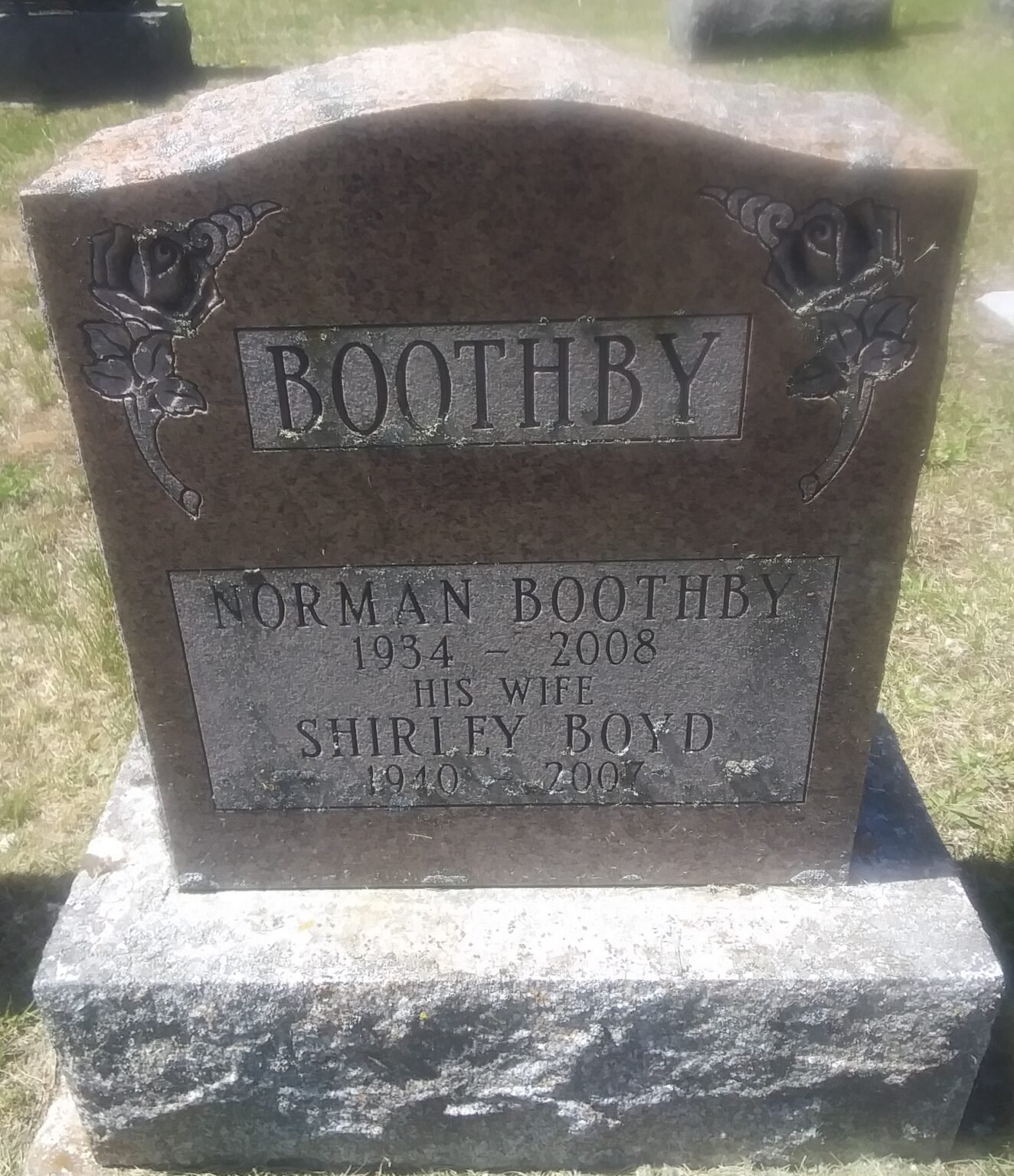 Tombstone: Norman Boothby & Shirley Boyd, St Michael's Cemetery, Coe ...
