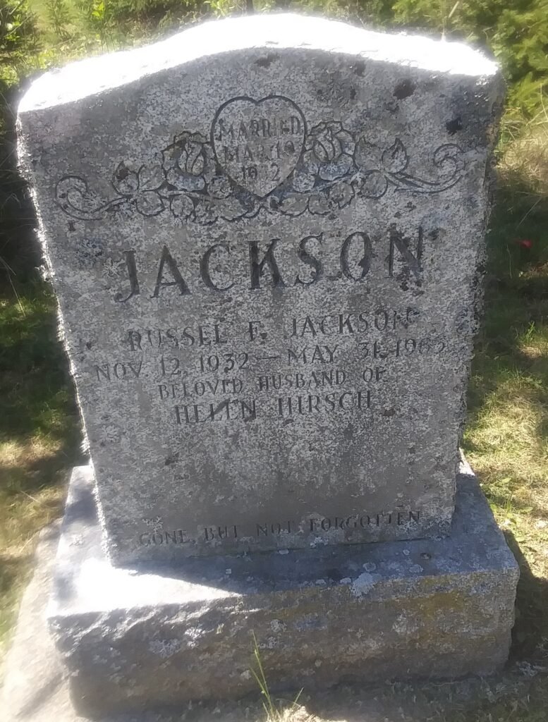 Tombstone: Russell Jackson & Helen Hirsch, St Michaels Cemetery, Coe ...