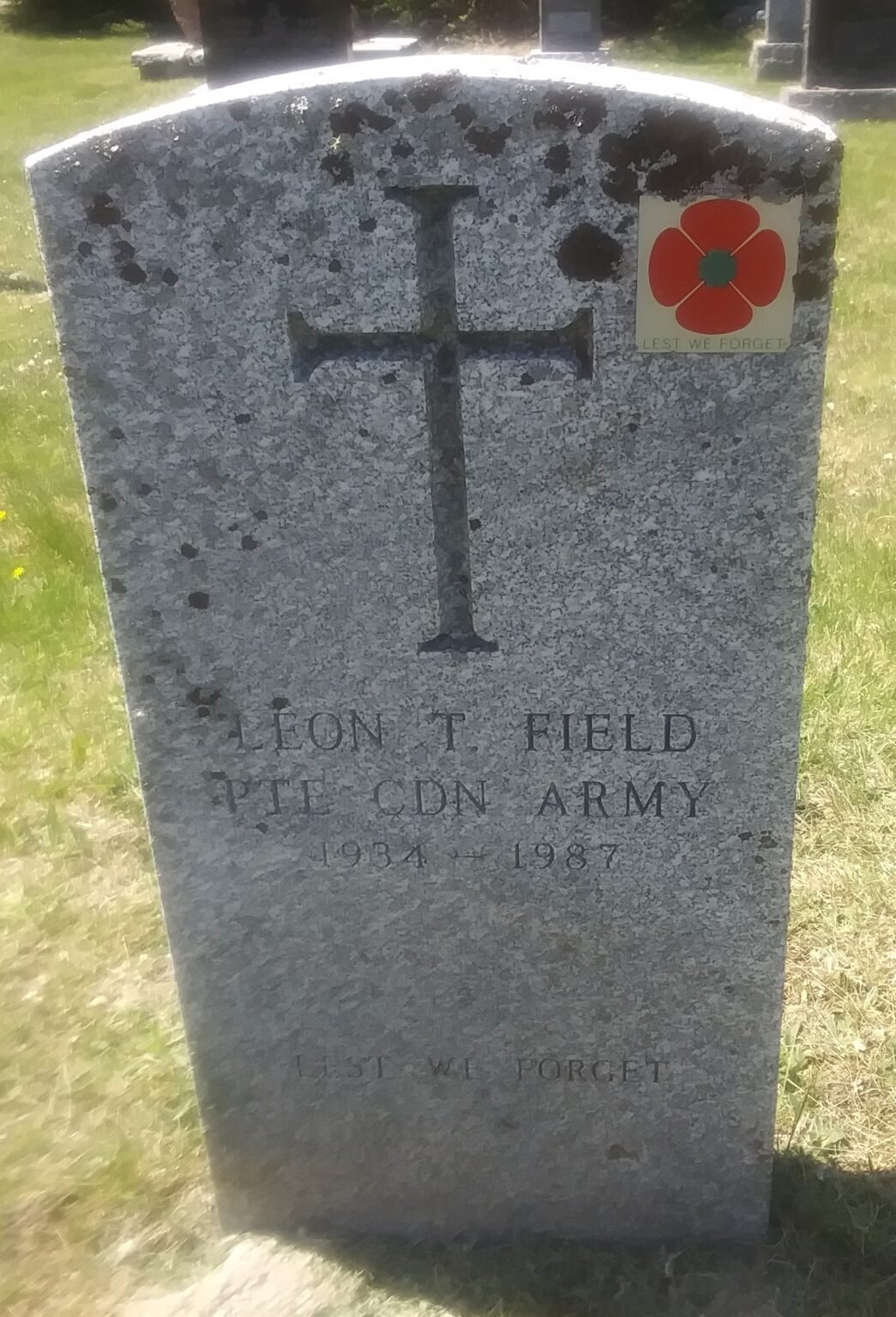 Tombstone: Leon Field, St Michael's Cemetery, Coe Hill, Ontario ...