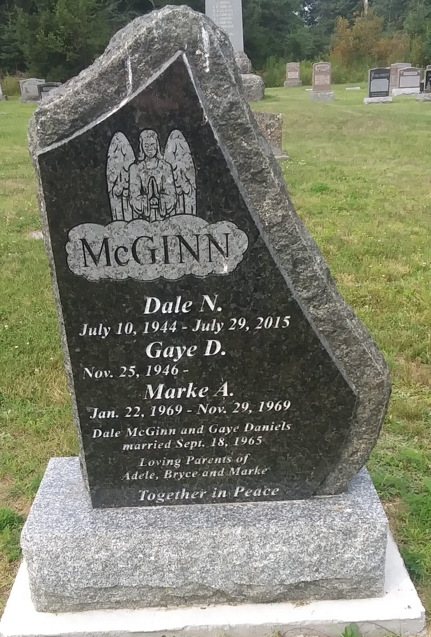 Tombstone: Dale McGinn, St Michael's Cemetery, Coe Hill, Ontario ...