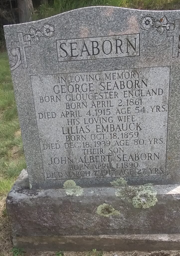 Tombstone: George Seaborn, Salem Pioneer Cemetery, Rose Island Road ...