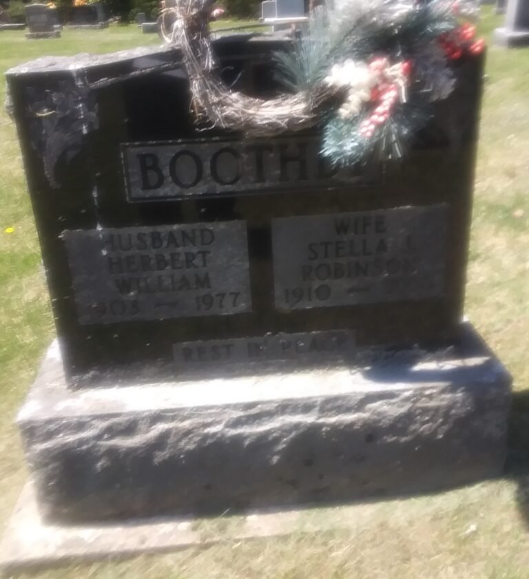 Tombstone: Herbert Boothby, St Michael's Cemetery, Coe Hill, Ontario ...