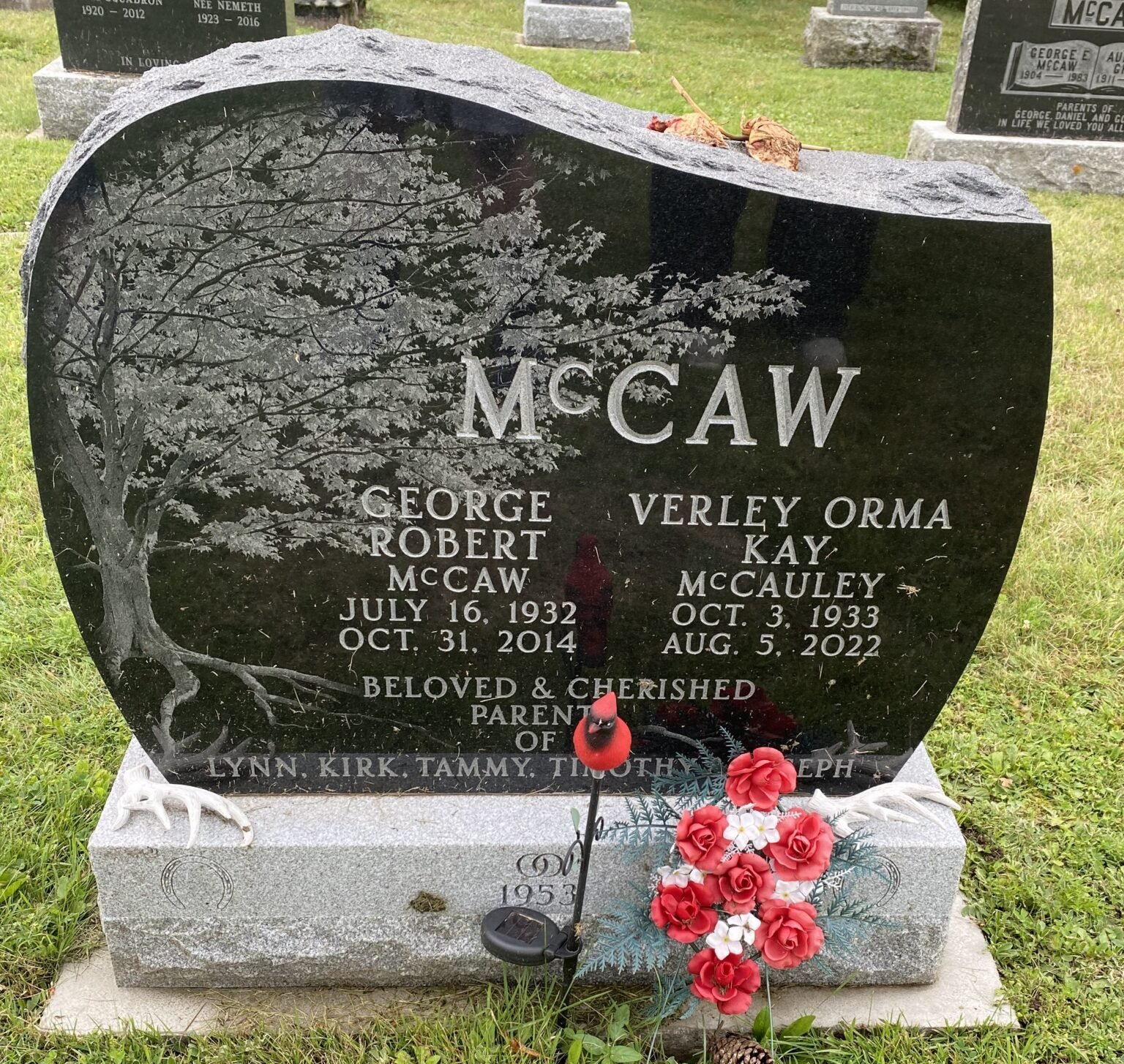 Tombstone: George & Verley McCaw, St Michael's Anglican Cemetery, Coe ...